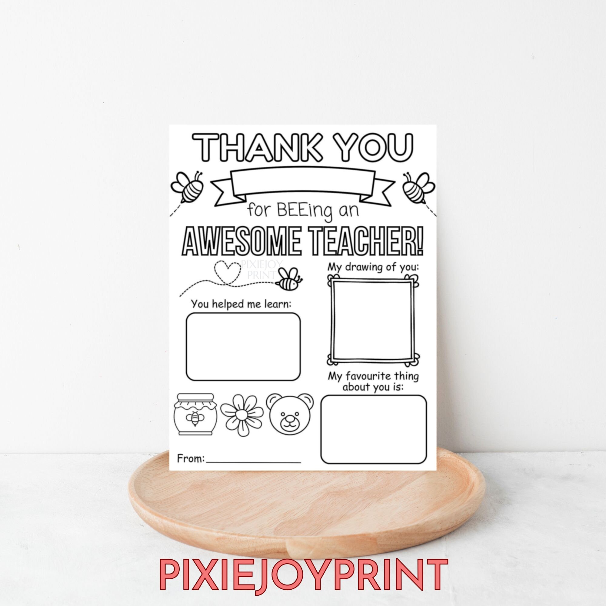 Teacher Thank You Printable Coloring Page for Teacher Appreciation Week ...