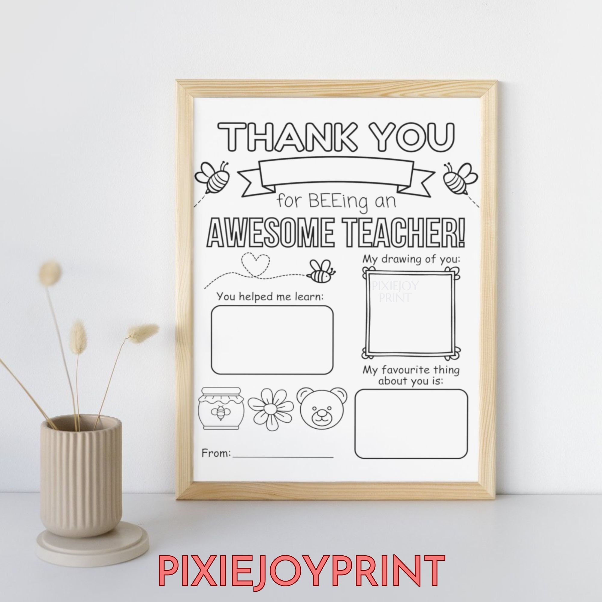 Teacher Thank You Printable Coloring Page for Teacher Appreciation Week ...