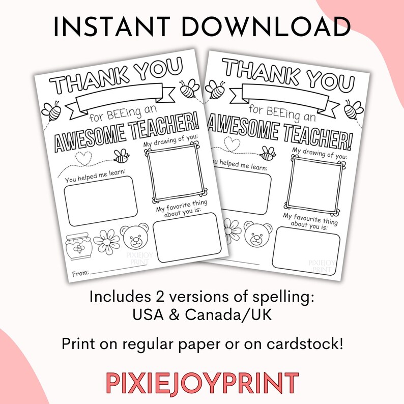 Teacher Thank You Printable Coloring Page for Teacher Appreciation Week ...