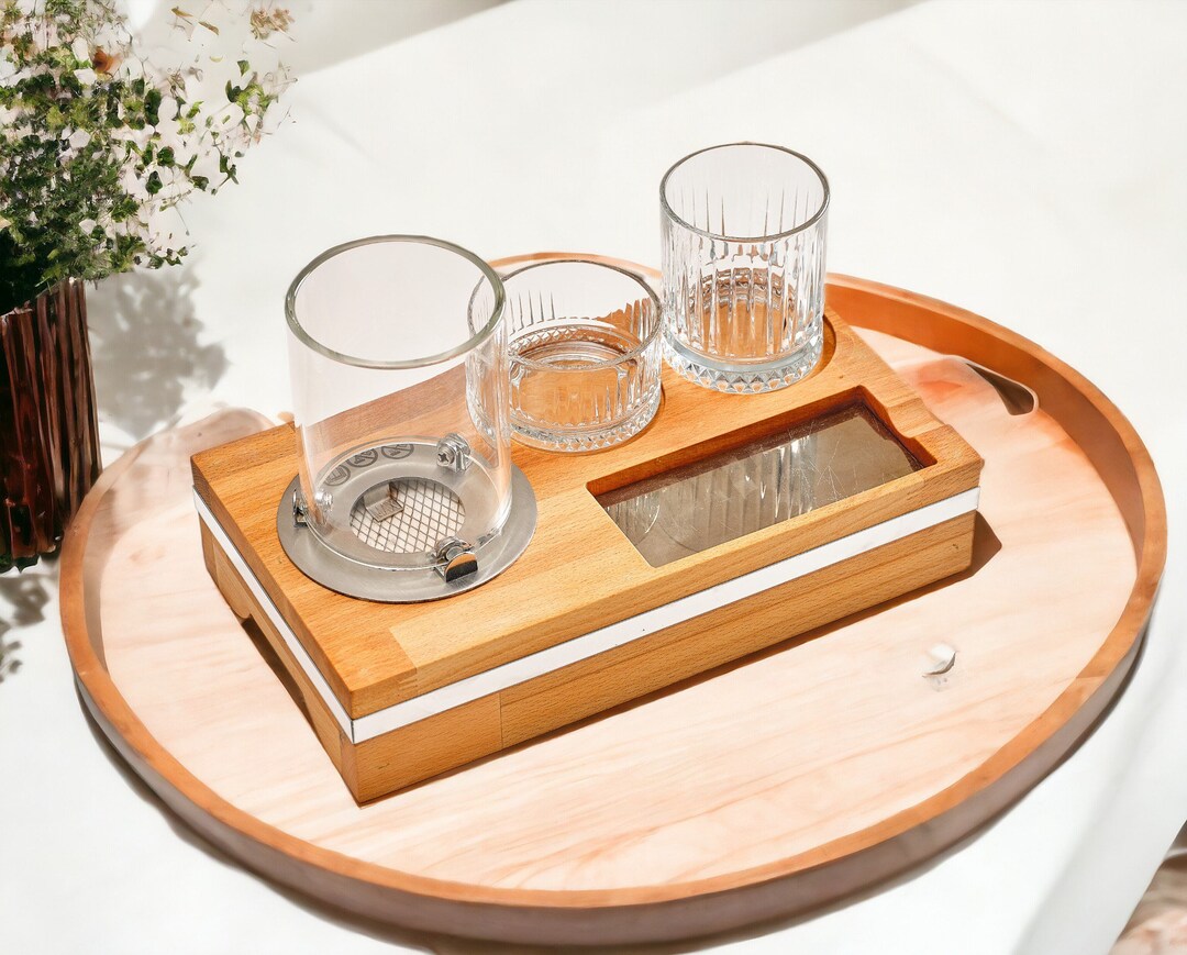 Whiskey Serving Plate With Fireplace , Customizable Whiskey Serving ...