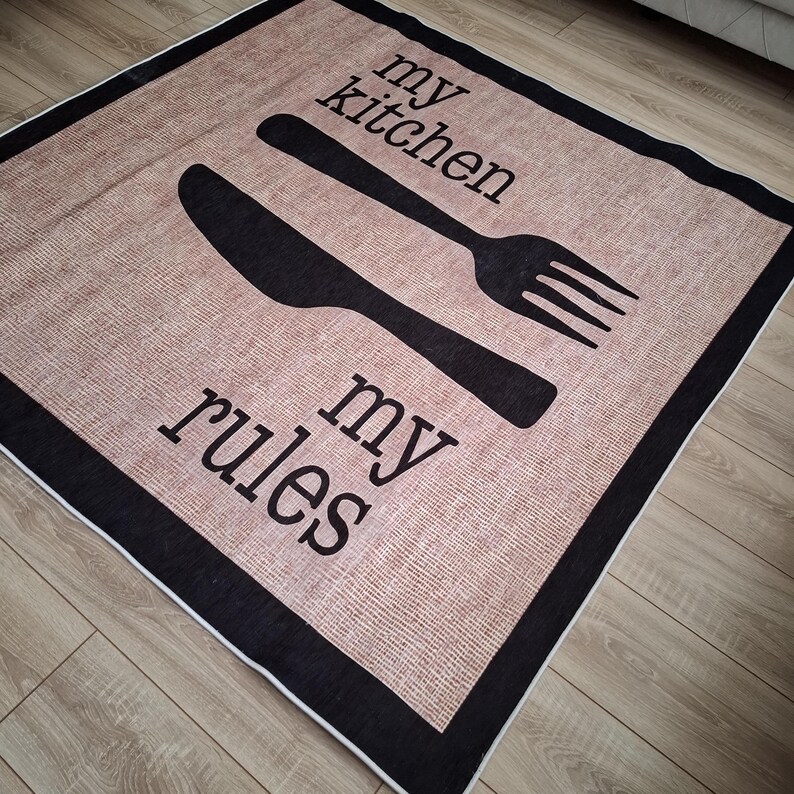 Non Slip Kitchen Mat My Kitchen My Rules Rug Kitchen Gift for Mom ...