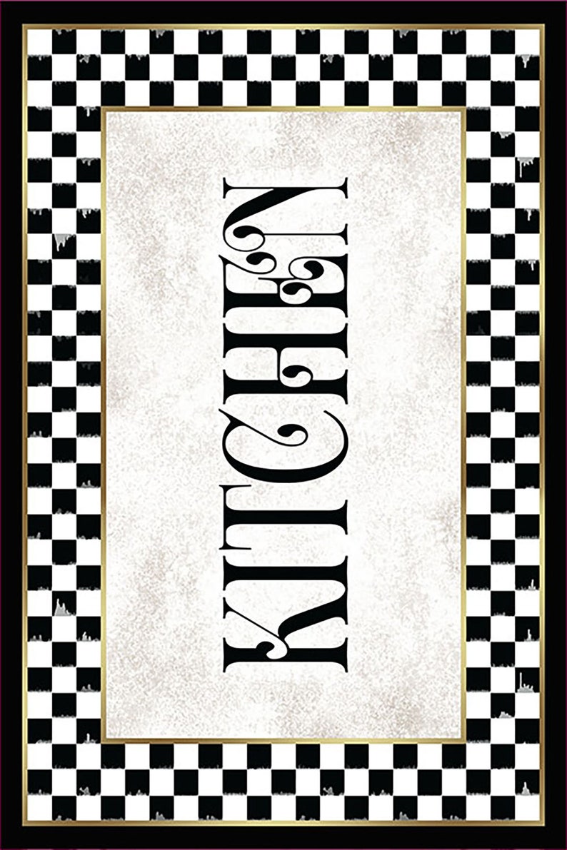 Black Checkers Kitchen Runner Rug: Non-slip, Machine Washable - Etsy