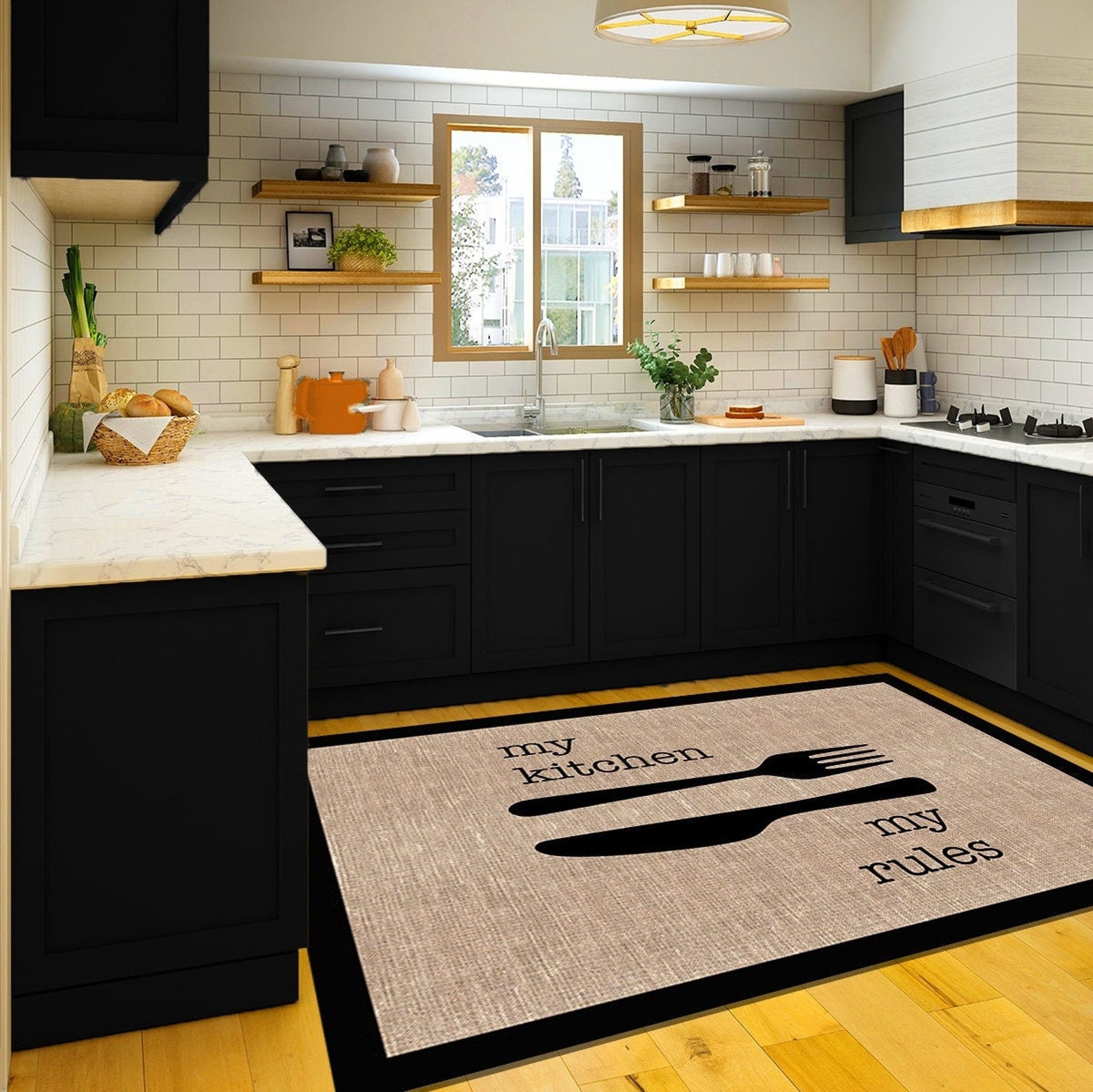 Non Slip Kitchen Mat My Kitchen My Rules Rug Kitchen Gift for Mom ...
