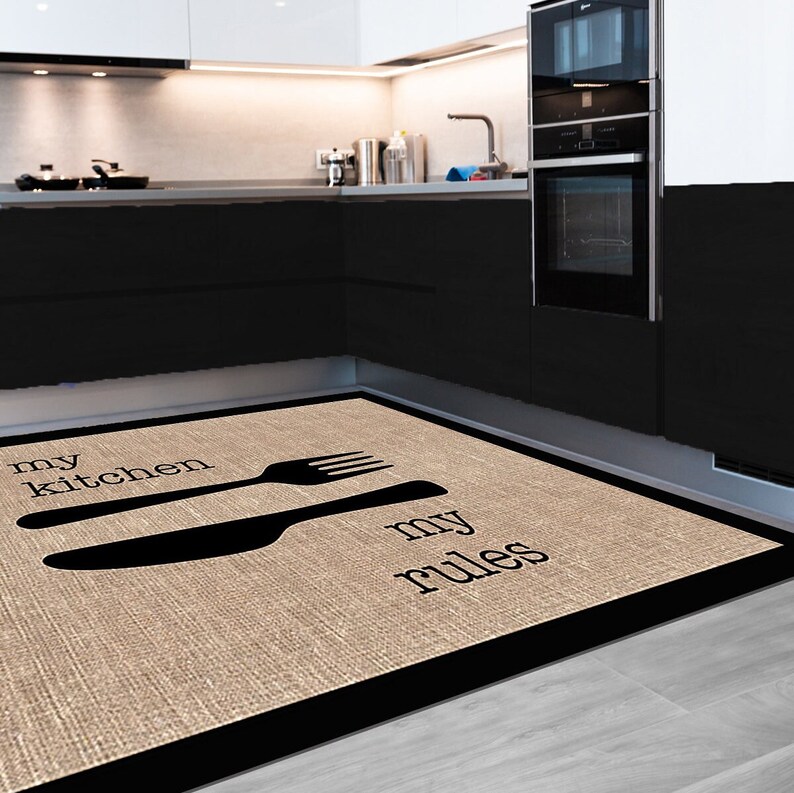 Non Slip Kitchen Mat My Kitchen My Rules Rug Kitchen Gift for Mom ...