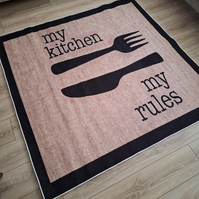 Non Slip Kitchen Mat My Kitchen My Rules Rug Kitchen Gift for Mom ...