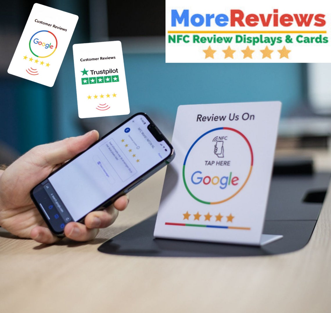 NFC Google Review Displays and Stands | Fully Programmed | U.K. Stock ...