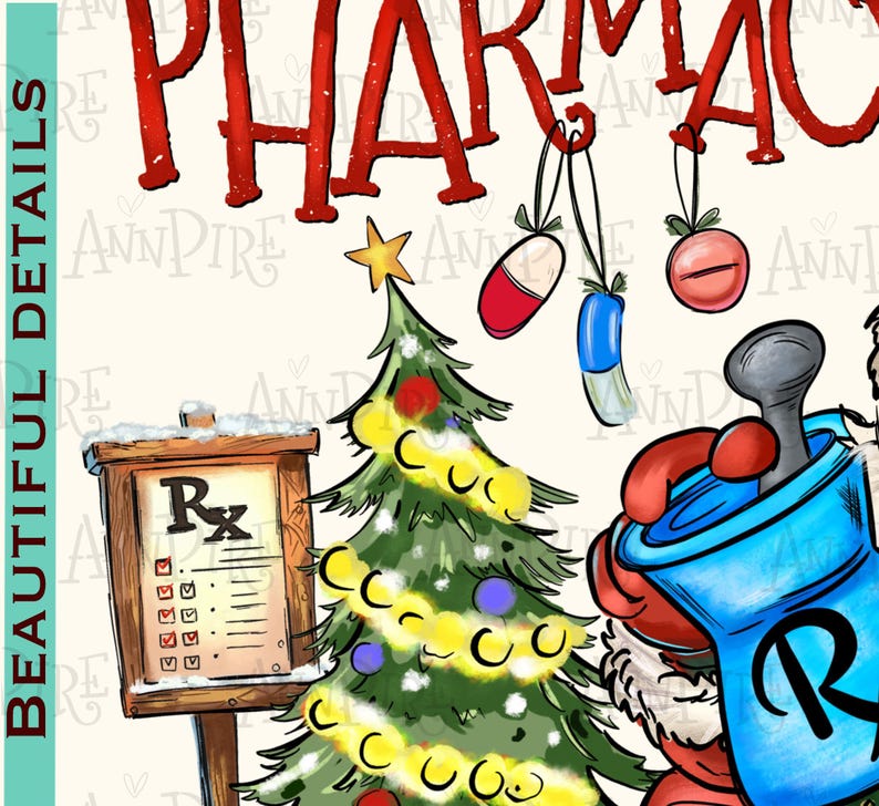 Santa's Favorite Pharmacy Crew PNG, Christmas Technician Design ...