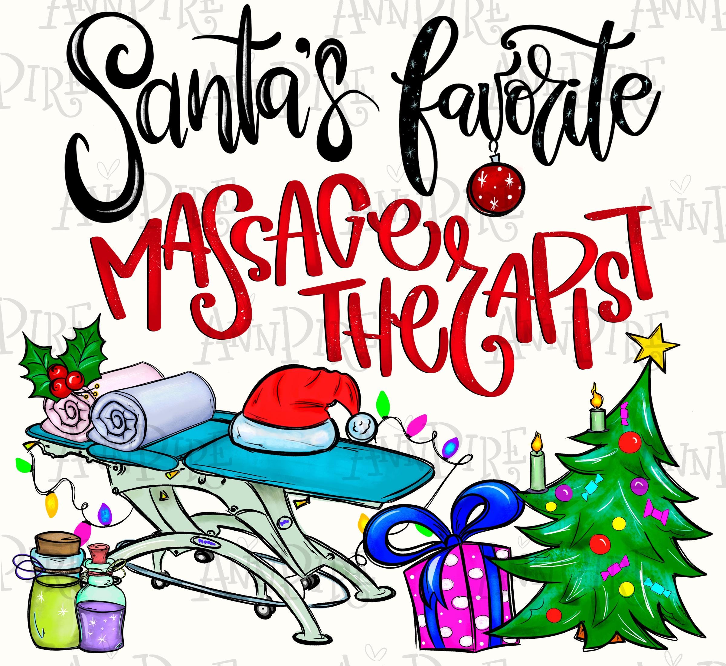 Santa's Favorite Massage Therapist Sublimation Design PNG, Christmas ...