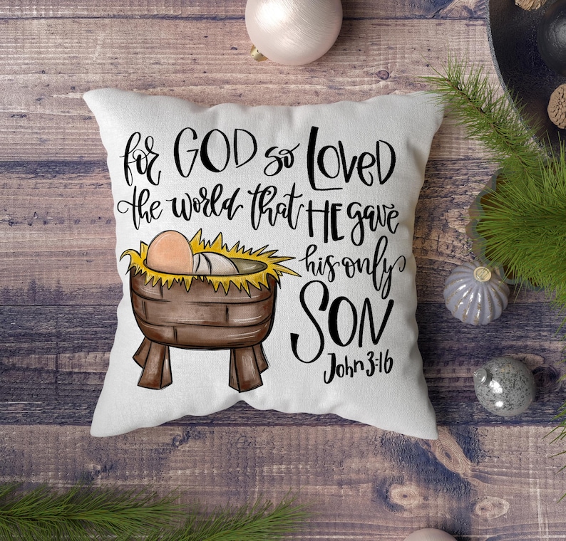 For God so Loved the World Sublimation Design PNG, John 3:16, Christmas ...