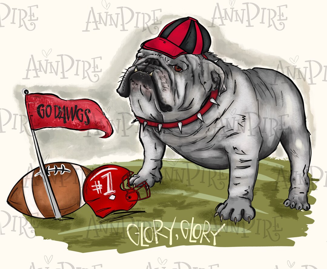Bulldogs Mascot Sublimation Design PNG, Red and Black, Football, Hand ...