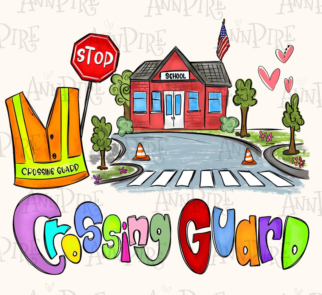 School Crossing Guard Sublimation Design PNG, Stop Sign, School Staff ...