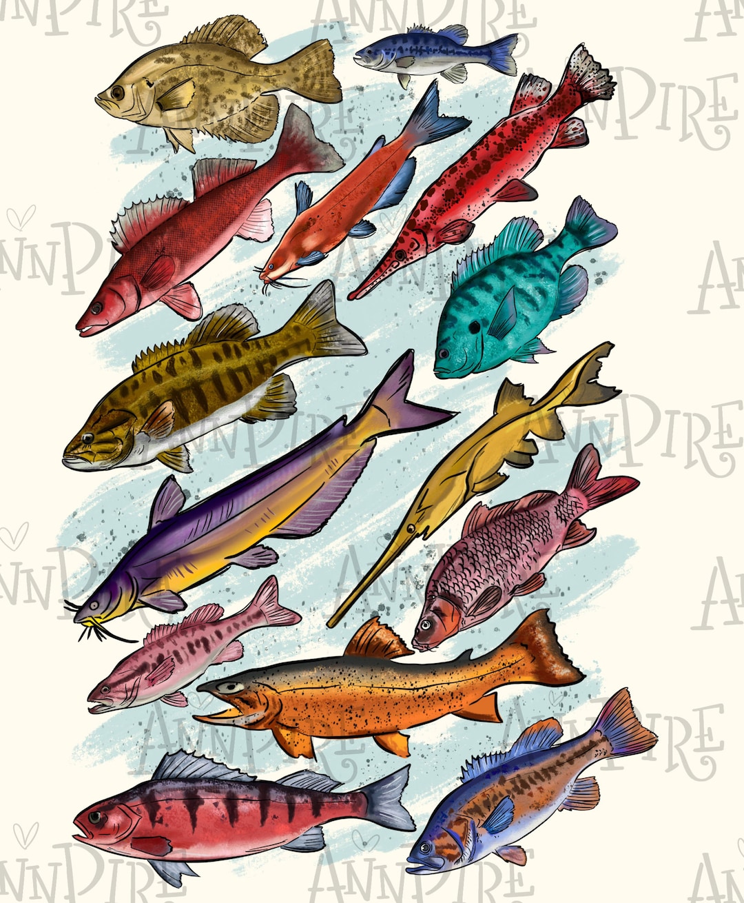 Fish Sublimation Design PNG, Fishing, Vintage Nautical Fish, Fish ...