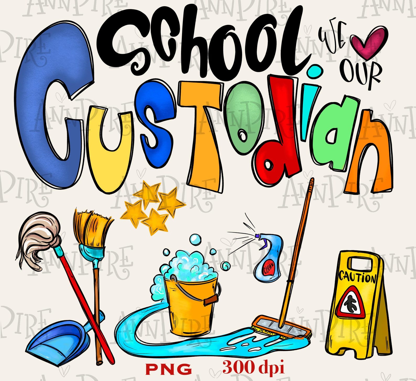 School Custodian Sublimation Design PNG, Janitor, Custodian ...