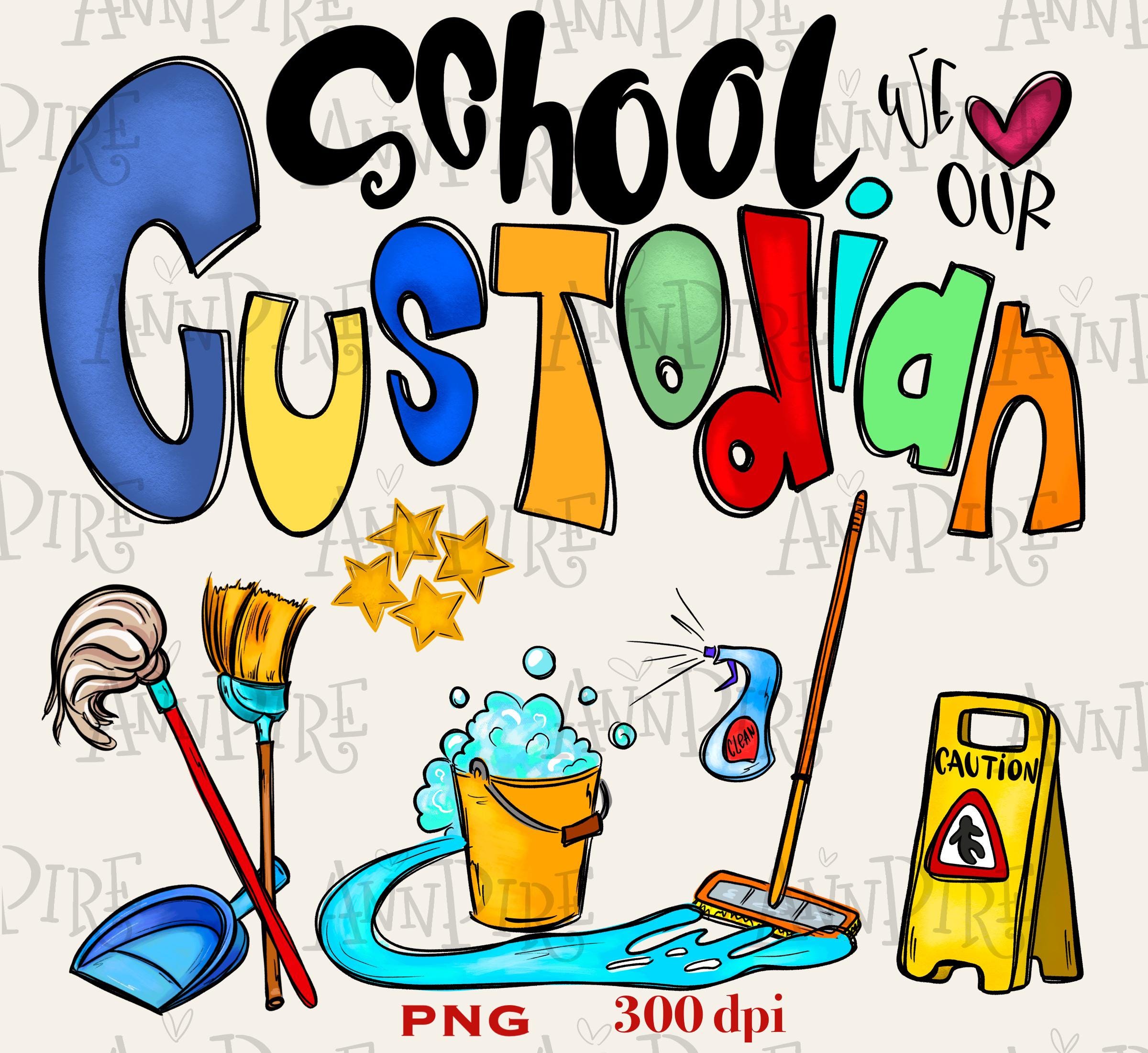 School Custodian Sublimation Design PNG, Janitor, Custodian ...
