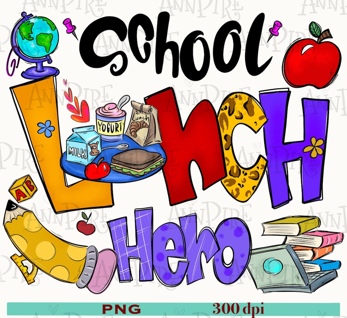 School Lunch Lady Sublimation Design PNG, Lunch Hero, Lady Cafeteria ...