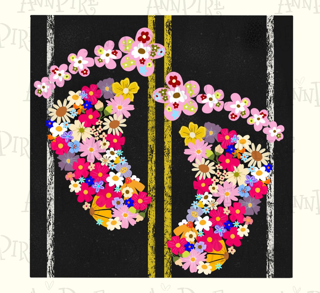 Floral Footprint PNG Design for Sublimation Printing, Footsteps My Way ...