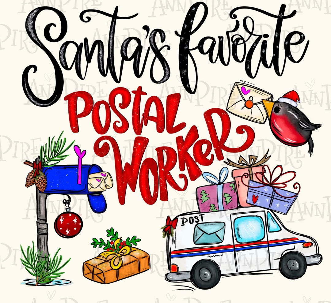 Santa's Favorite Postal Worker Sublimation Design PNG, Christmas ...