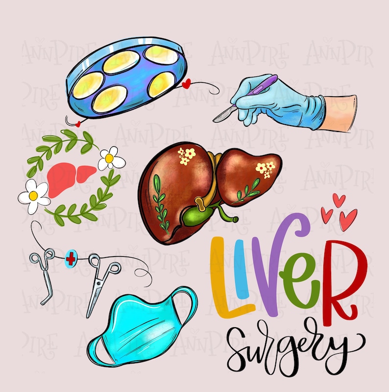 Floral Liver Surgery PNG, Disease Awareness Sublimation Design (digital ...