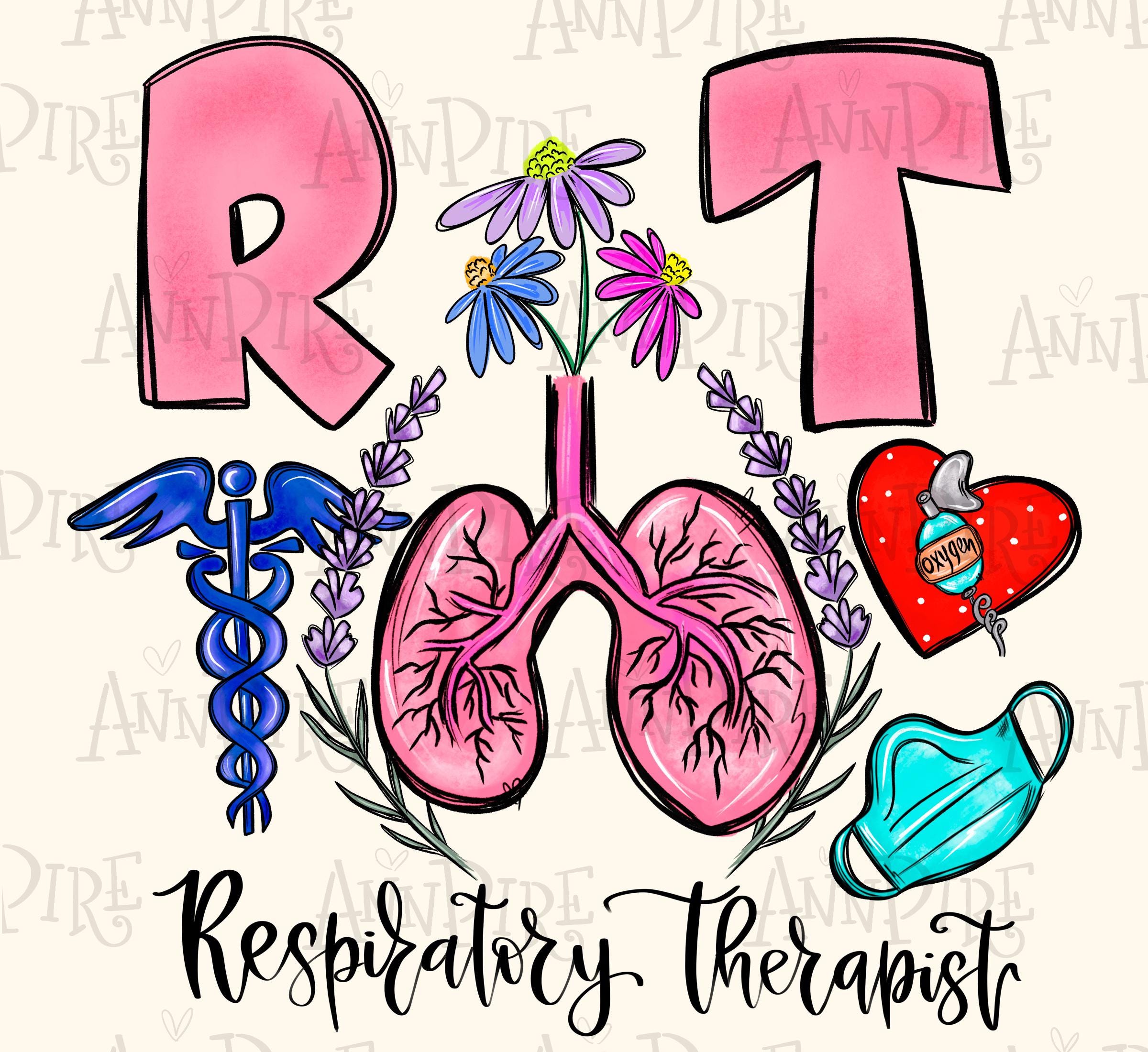 Respiratory Therapist RT Sublimation Design PNG, Medical Therapist ...