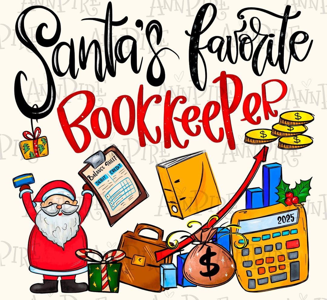 Santa's Favorite Bookkeeper Sublimation Design PNG, Christmas ...