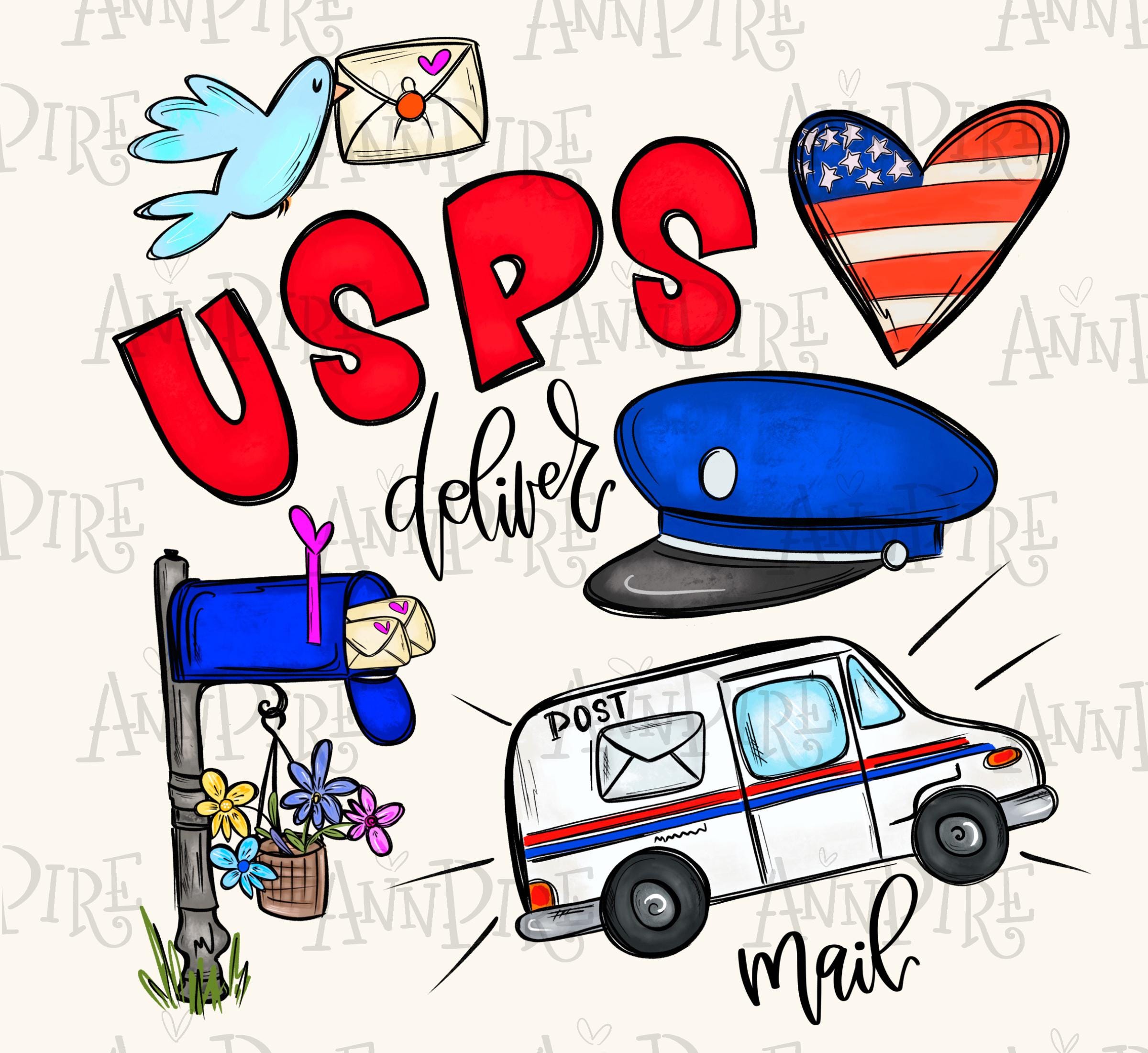 Postal Worker Sublimation Design PNG, Mail Carrier Art (digital ...