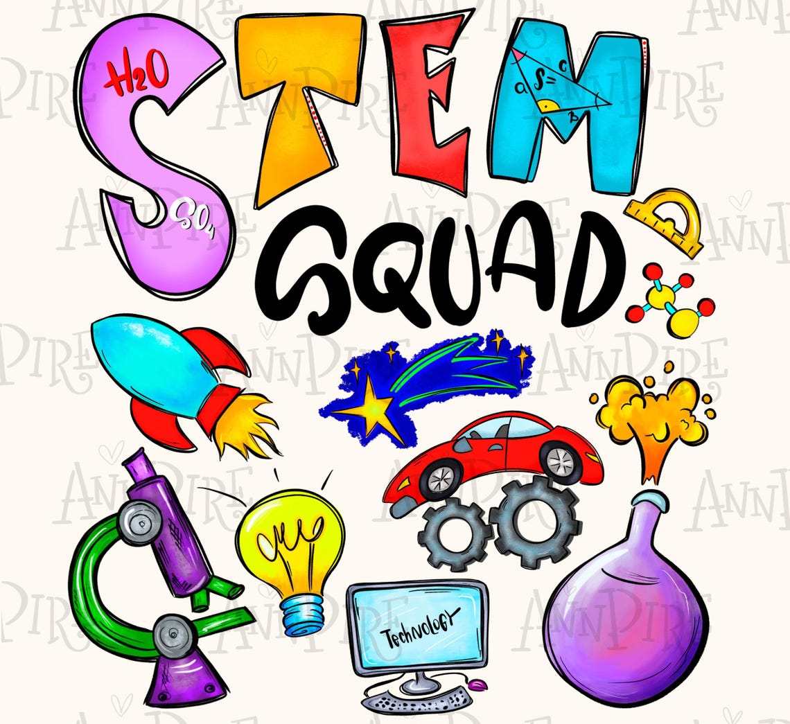 STEM Teacher Sublimation Design PNG, STEM Squad, Science Teacher ...