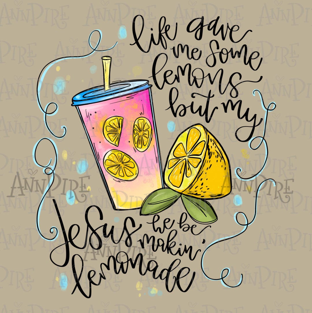 Lemonade Jesus PNG: Hand-drawn Christian Sublimation Design (digital ...