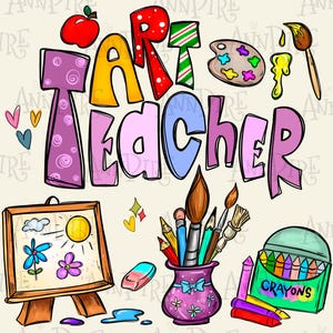 Art Teacher Sublimation Design PNG, Artist, Painting, School Art ...