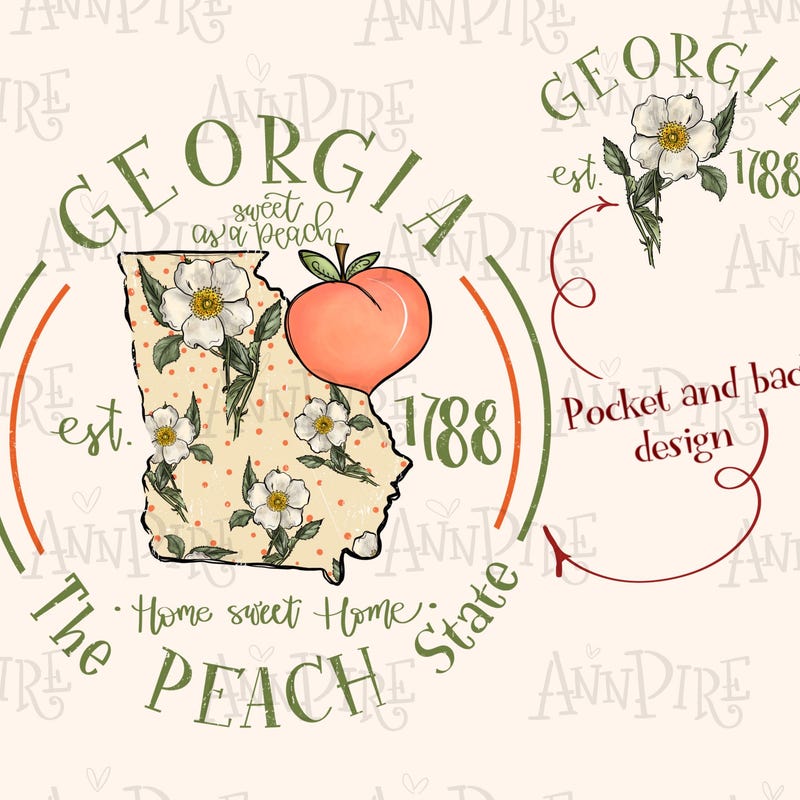 Georgia Peach Svg - Etsy