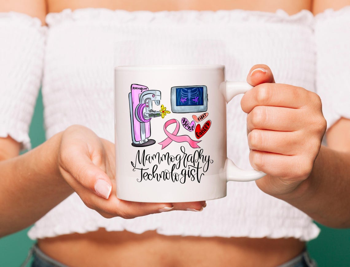 Hand Drawn Mammography Tech Sublimation Design, Breast Cancer Awareness ...