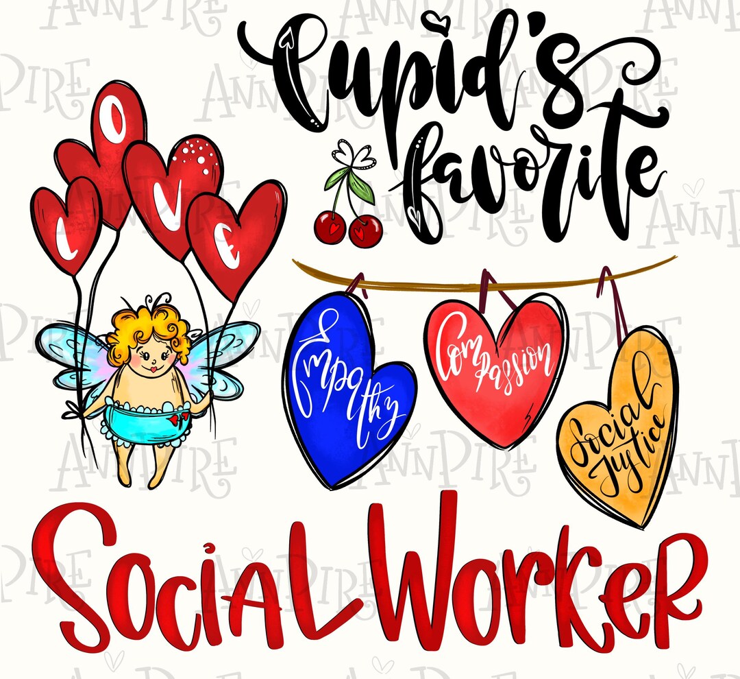 Social Worker Valentine's Day Cupid's Favorite SVG PNG, Empathy ...