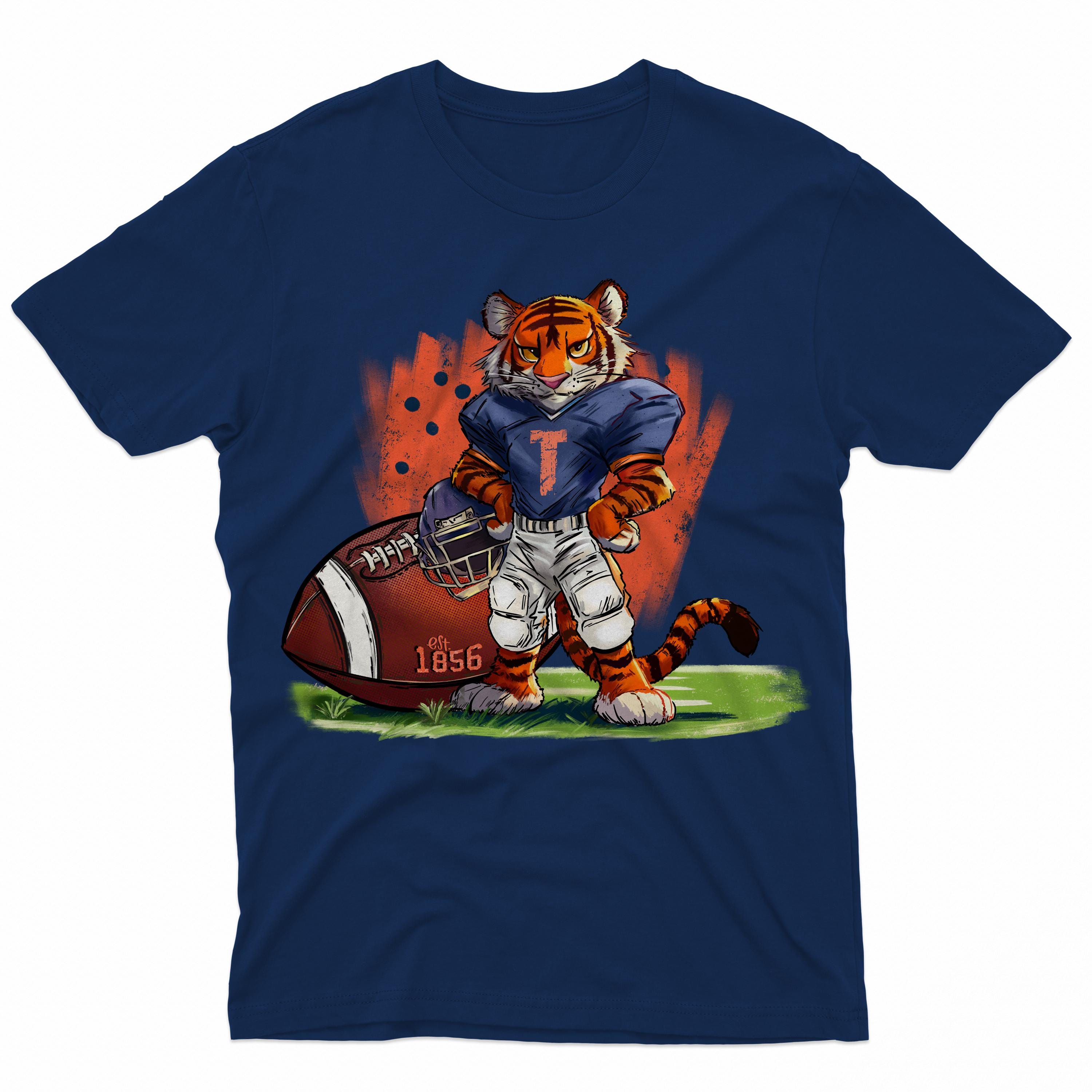 Tigers Football Sublimation PNG Design, Tigers Mascot, Orange and Blue ...