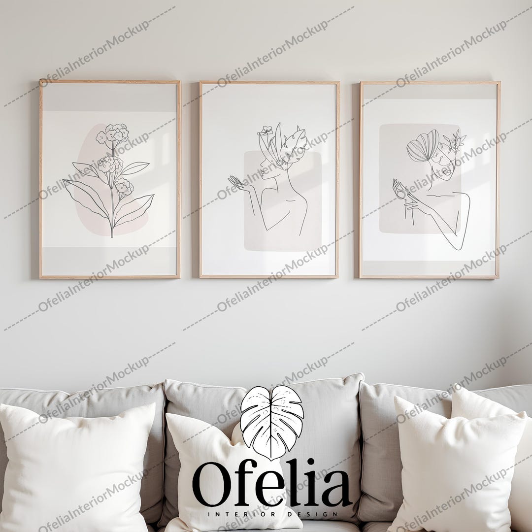 Three Frames, ISO Frame Mockup, Set of Three, Triple Wood Frames ...