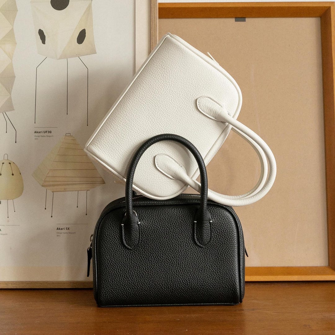 Small Top Handle Bag, Minimalist Leather Handbag, Mini Leather Shoulder ...