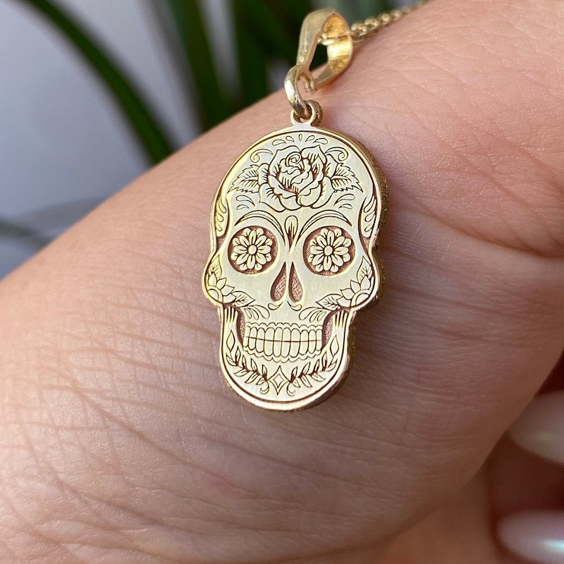 Skull Amulet 14k Gold - Etsy
