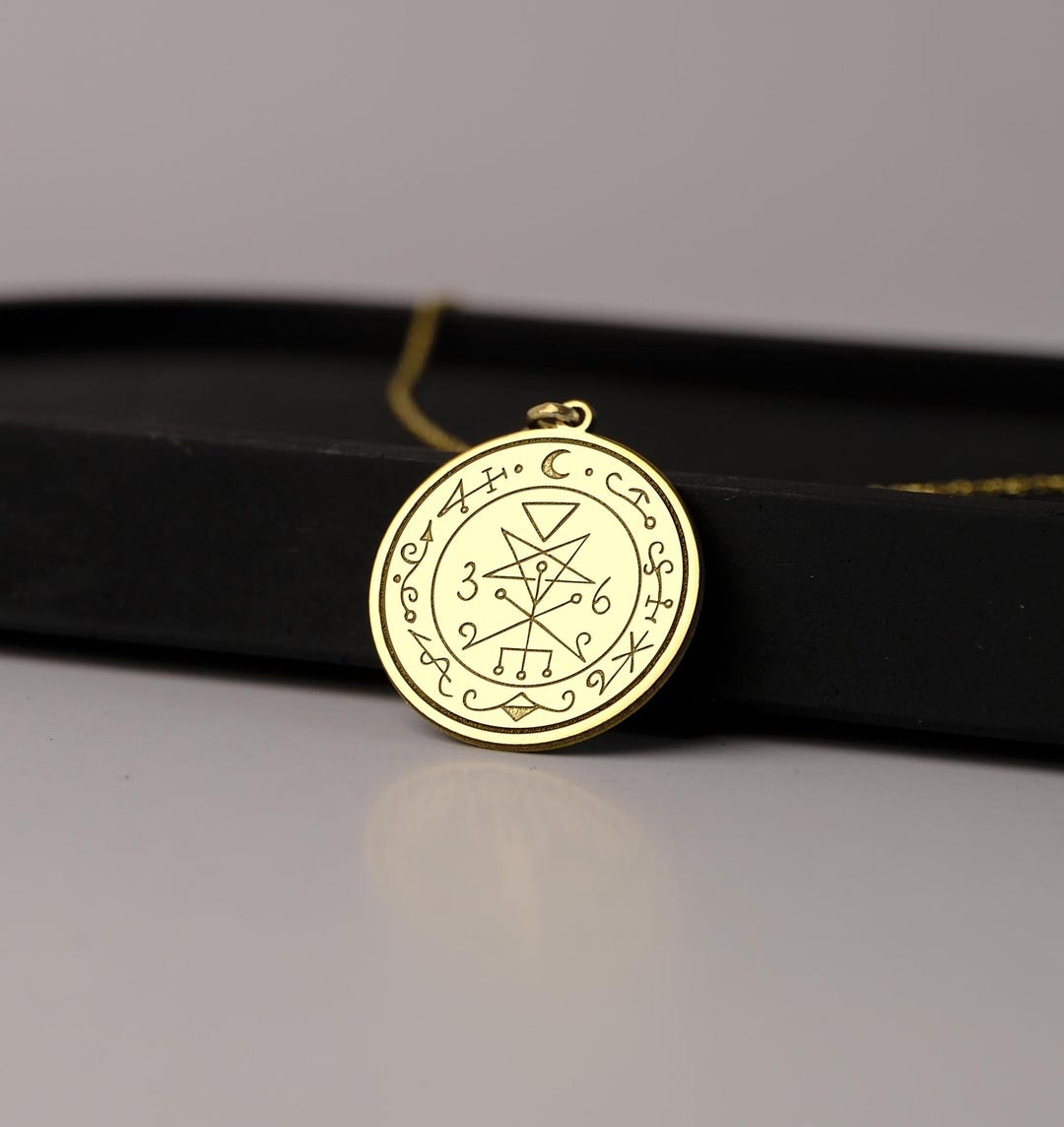 14K Gold Lilith Sigil Pendant - Dark Feminine Energy Amulet - 925K ...