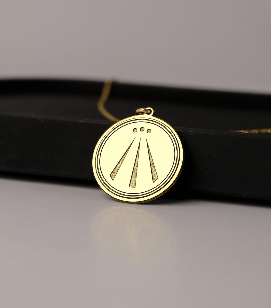 14K Gold Awen Necklace: Celtic Druid Symbol Pendant, Spiritual Jewelry ...