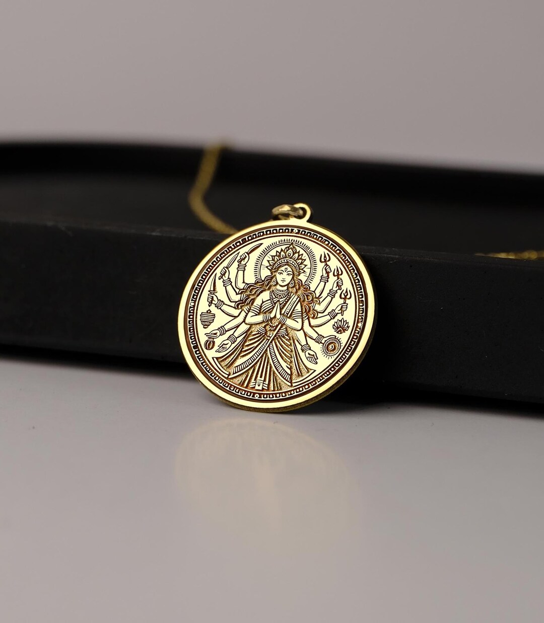 14K Gold Kali Pendant: Hindu Goddess Necklace, Spiritual Jewelry - Etsy