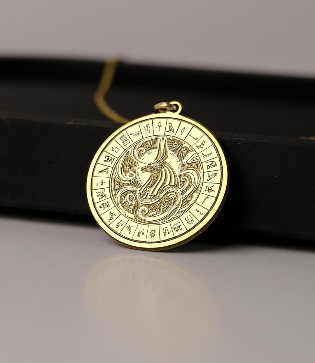 14K Gold Seth Necklace - Egyptian God of Chaos & Storm Pendant, 925K ...