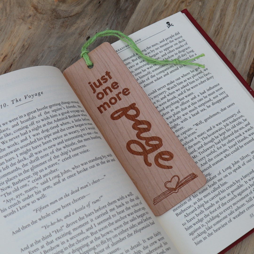 One More Page, Wood Bookmark, Custom Bookmark, Personalized Bookmark ...