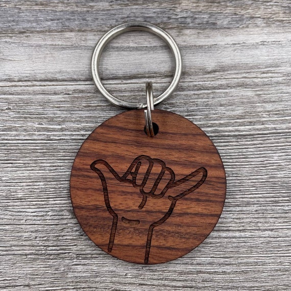 Shaka Sign Keychain Aloha Hang Loose Personalized Keychain | Etsy