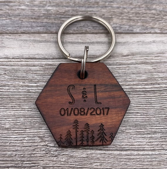 Pine Trees Keychain Rustic Woods Best Friend Gift - Etsy