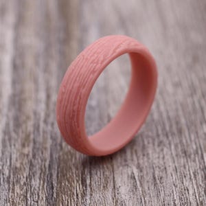 5.7MM Tree Bark Patterned Silicone Ring (choose Your Color): Custom ...