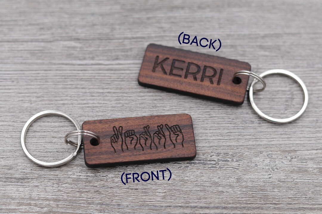 ASL Keychain, American Sign Language, Fingerspell, Name Keychain ...
