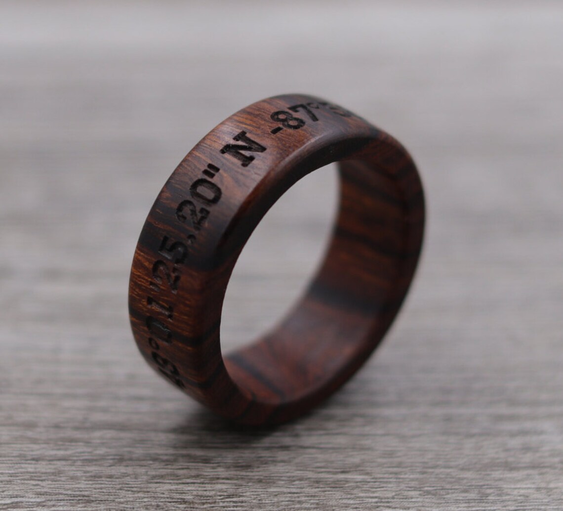 Coordinates Engraving Engraved Ring Custom Ring - Etsy