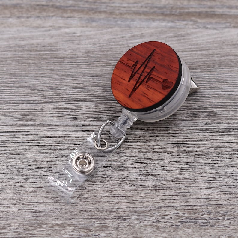 EKG Badge Reel Cardiac Nurse Medical Nurse Heart Custom - Etsy