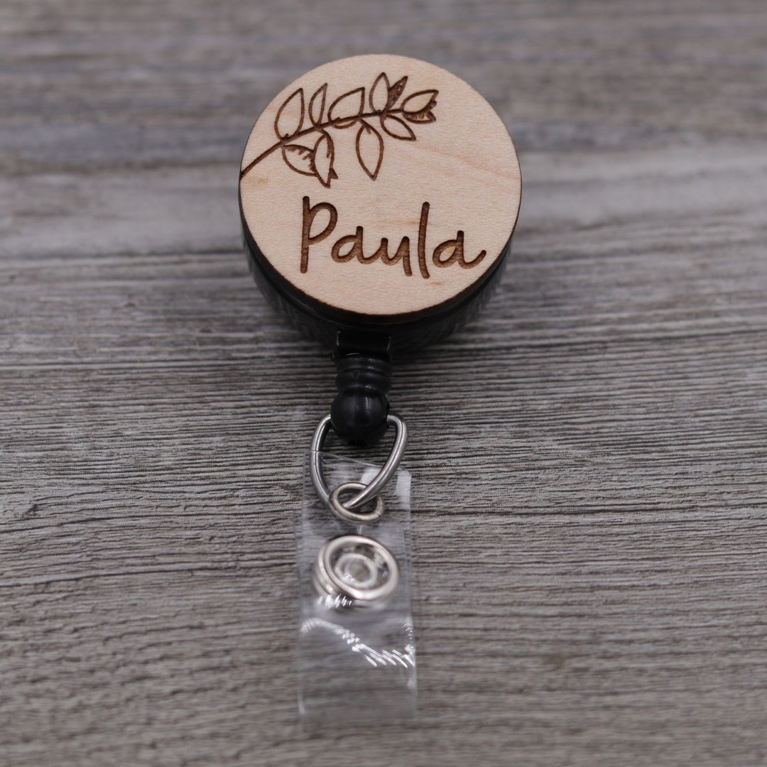 Eucalyptus Leaves, Name Badge Reel, Flower, Custom ID Badge ...