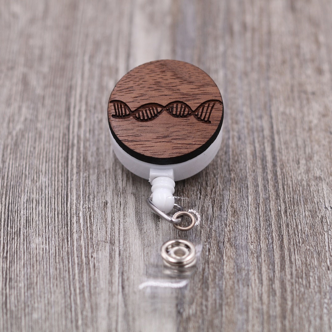 DNA Badge Reel, Double Helix, Genetics, Medical, Nurse, Custom ID Badge ...