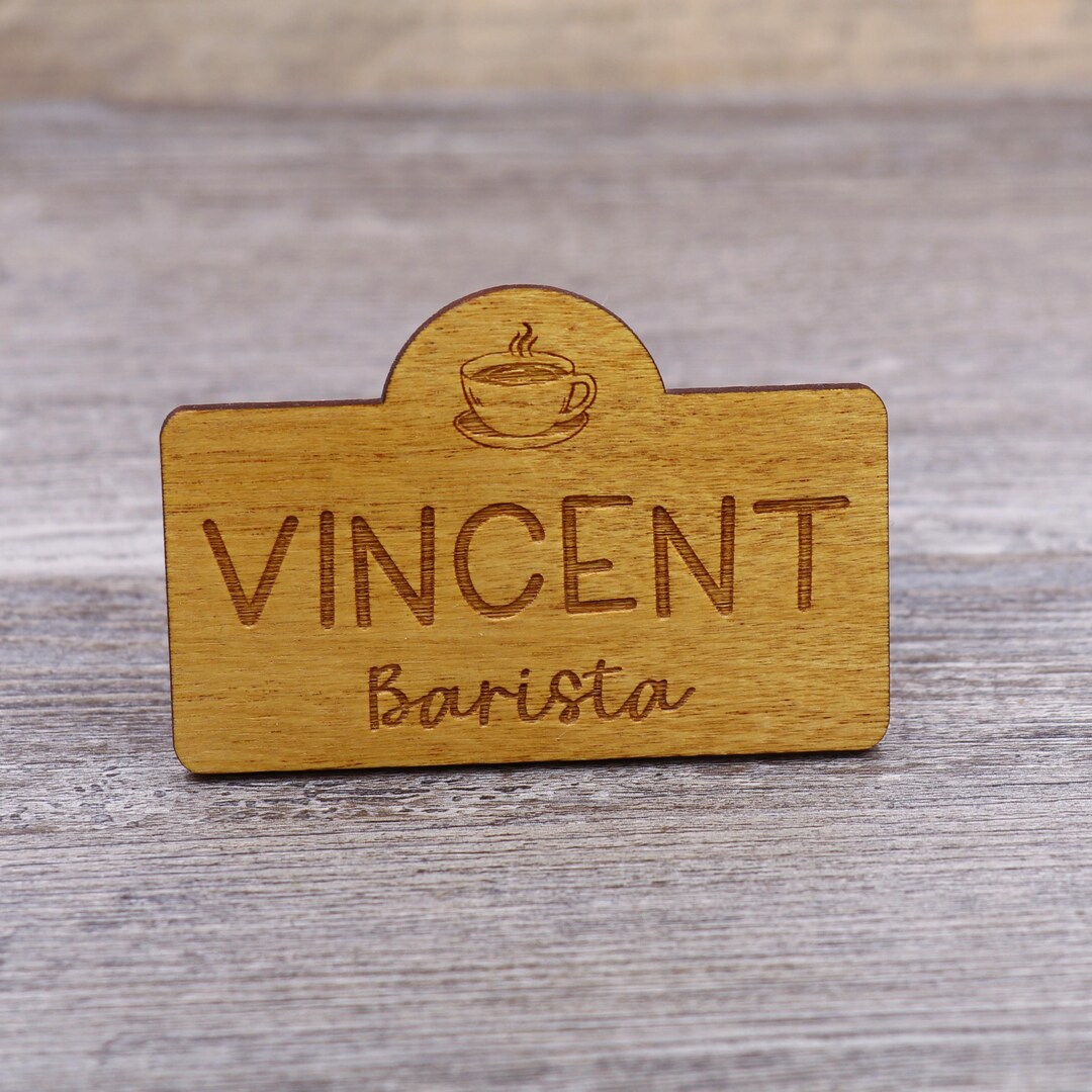 Bubble Top (choice of Size and Color) Name Tag: Custom Magnetic Wood ...