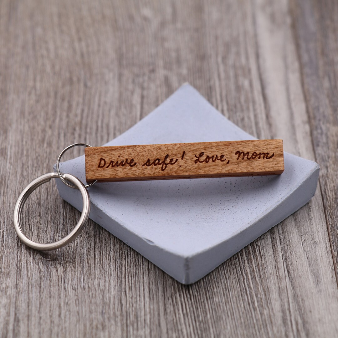 Actual Handwriting 3D Wood Bar Keychain, Special Person, Special ...
